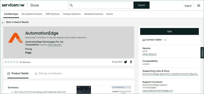 AutomationEdge Integration App is now available for ServiceNow London release - AutomationEdge